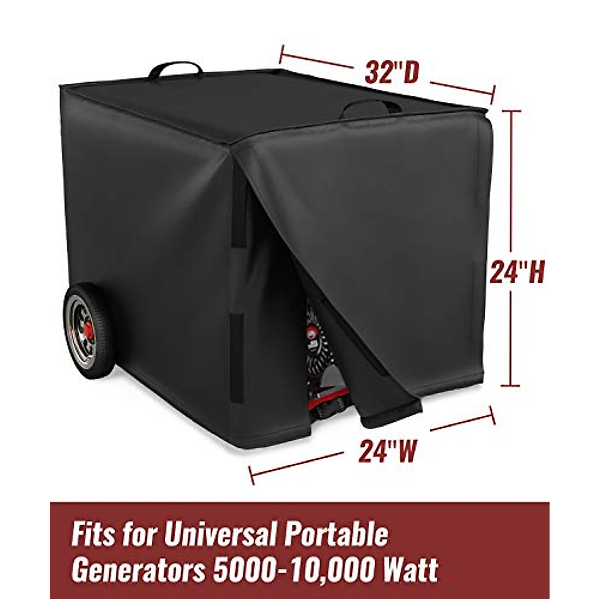 NUPICK 32 inch Generater Cover for Universal Portable Generators 5000-10,000 Watt, Heavy Duty Waterproof and Windproof Generater Cover, 32 x 24 x 24 inch
