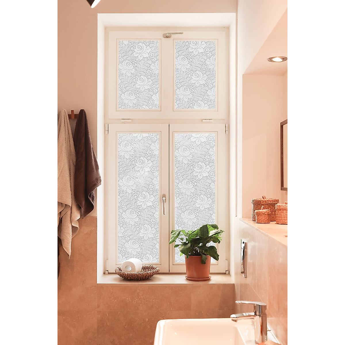 LAMINET LACE 17.5" X 144" Peel and Stick Translucent Vinyl Great for Office dividers, Room dividers, partitions, Windows, Drawer Liners, Wall Sticker/Decals Great for Privacy,renters, DIY Projects