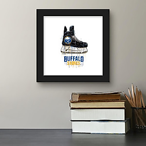 Trends International Gallery Pops NHL Buffalo Sabres - Drip Skate Wall Art, Black Framed Version, 12" x 12"