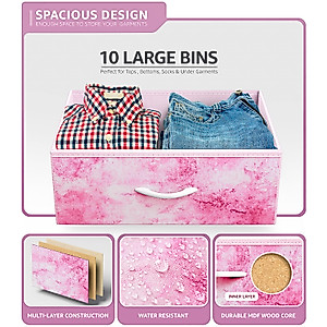 Sorbus Kids Dresser with 10 Drawers - Storage Unit Organizer Chest for Clothes - Bedroom, Kids Room, Nursery, & Closet - Steel Frame, Wood Top & Handles, and Easy Pull Fabric Bins