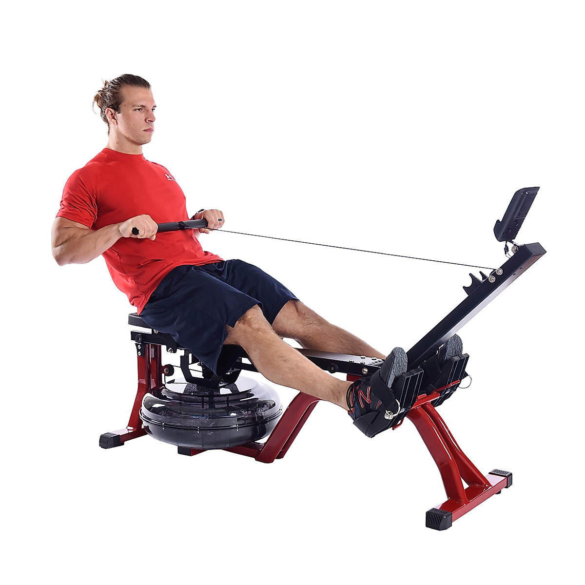 Stamina X Water Rowing Machine with Fitness Coaching App, No Subscription Required - Wireless Heart Rate Monitor Included - Rowing Machines for Home Use