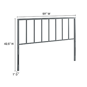 Modway Tatum Modern Farmhouse Metal Queen Headboard in Black