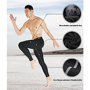 TELALEO 5 Pack Men's Compression Pants Workout Leggings Running Athletic Sports Basketball Tights Baselayer XL