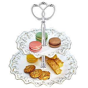 3 Pack 3-Tier 13.6'' Cupcake Stand Hardware Fittings, Metal Mold Crown Holder DIY Making for Fruit Plate Cake Stand Snack Tray Replacement Parts for Tea Party Wedding Decoration (Silver)