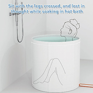 DAILYLIFE Portable Bathtub Adult, Ice Bath Tub for Athletes, Portable Bath tub for adults, Foldable Bath Tub, Hot Tub for Shower Stall, Japanese Soaking Bath Tub with Pillow, Easy assembly(Moonstar)