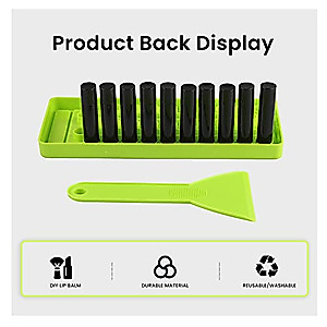 RONRONS Professional Lipsticks Filling Tray Kits, Including 1 Pieces Lip Balms Filling Tray 1 Pieces Spatula and 50 Pieces Empty Lip Balm Tubes with Caps DIY Lipstick Gifts for Women Grils Business