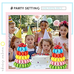Juexica 6 Tiers Round Macaron Tower Stand 2 Pieces Plastic Cake Display Rack Macaron Display Wedding Cupcake Stand Food Serving Stands Clear Dessert Stands for Wedding Baby Shower Birthday Decor