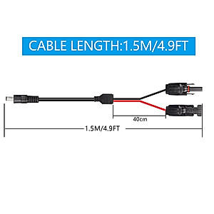 PNGKNYOCN Solar Panel Connectors to DC 5.5x2.1mm Extension Power Cable 14AWG Solar Panel Converter Cable for Solar Panel Charger and Portable Solar Generator（4.9FT）