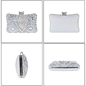 COAIMANEY Womens Sparkly Rhinestone Sequin Glitter bag Clutch Evening Handbag Shoulder Bags Purse for Wedding Party Prom