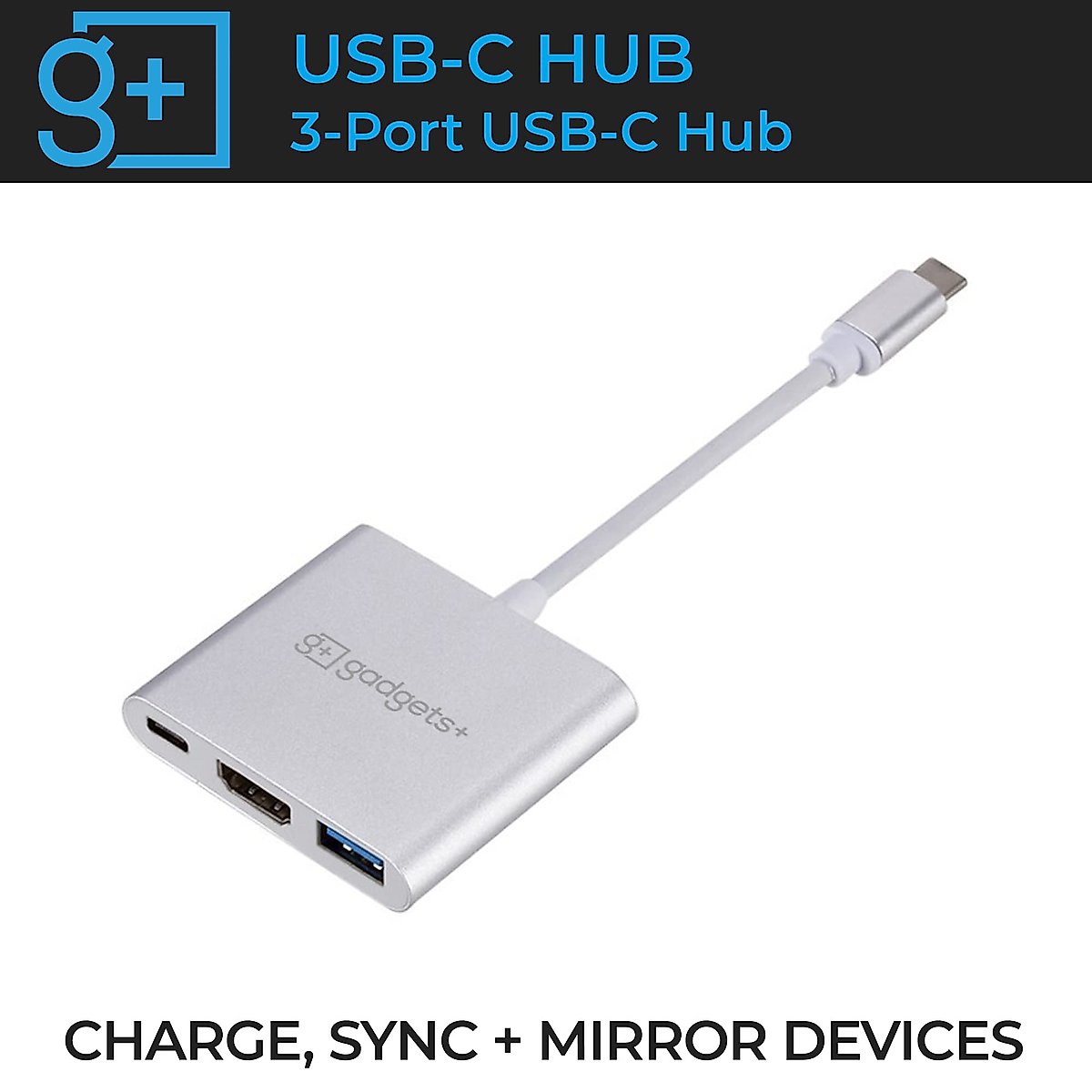 Gadgets+ USB C Hub, 3 in 1 USB Type C 3.1 Adapter, USB C Docking Station, USB C to HDMI, Compatible with MacBook, iPad Pro, Nintendo Switch and Other USB C Devices