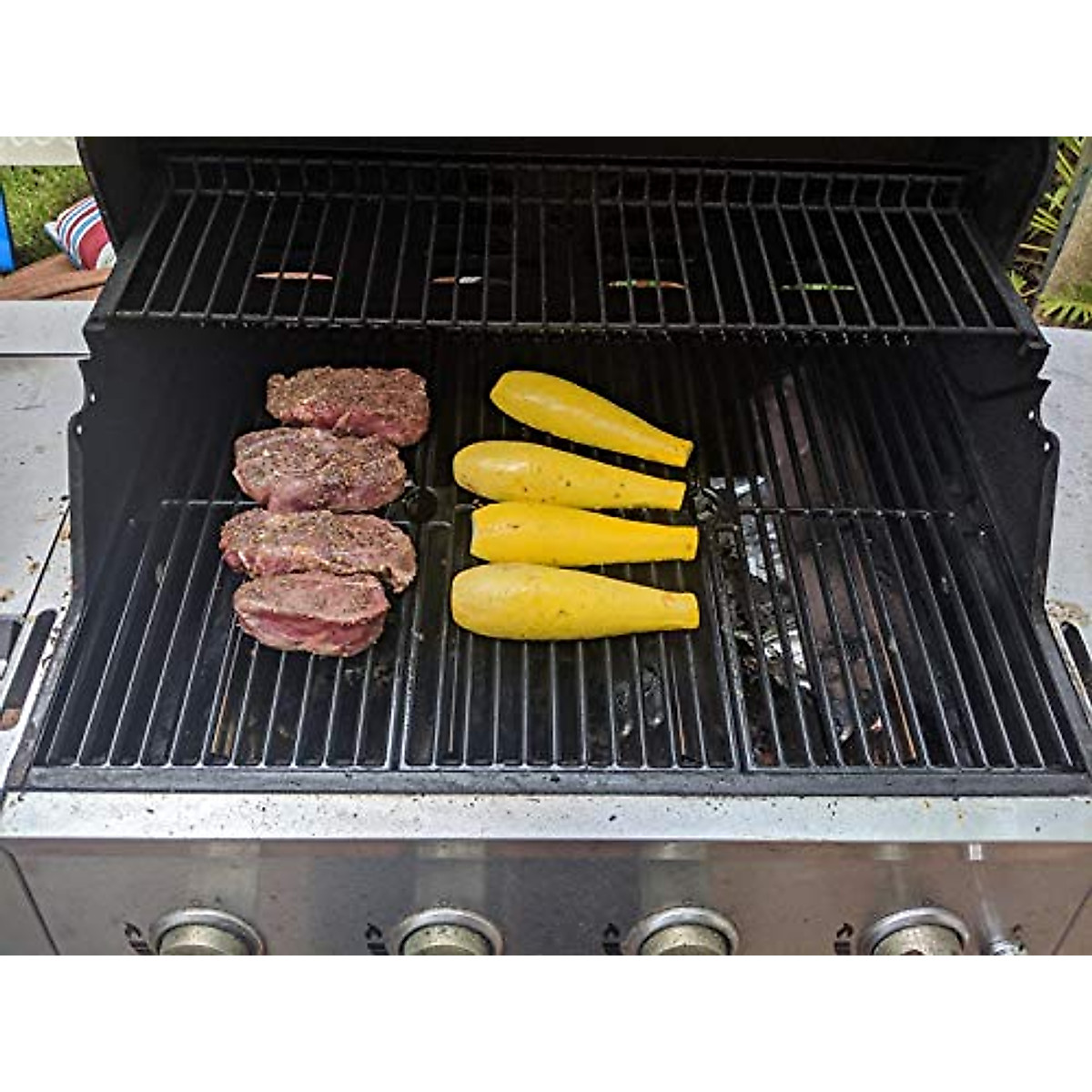 Zljiont Repair Parts Porcelain Steel Heat Plate, Heat Tent, Burner Cover, Heat Shield 105-13003 Replacement for Dyna-Glow 5 Burner DGE 530/486 Series DGB390SNP-D, DGB390GNP-D Gas Grill Models