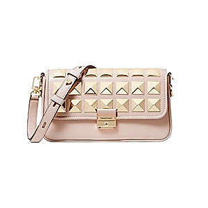 Michael Kors Soft Pink Bradshaw Studded Crossbody Shoulder Bag