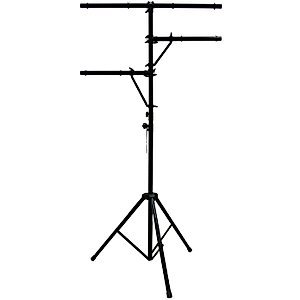 American Sound Connection Pro Audio Mobile DJ Light Stand Multi Arm Lighting T Bar Portable Tripod up to 12 Foot Height