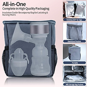 Portable Electric Breast Pump, YIHUNION Dual Use Single Baby Milk Pump Rechargeable Breastfeeding Pump with Adjustable Massage Suction Level and 10pcs Free Storage Bags
