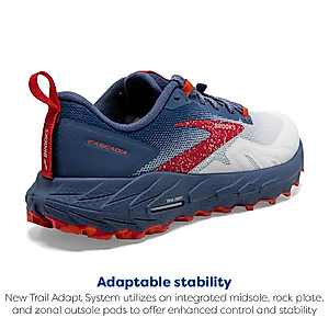 Brooks Women’s Cascadia 17 Trail Running Shoe - White/Navy/Bittersweet - 8 Medium