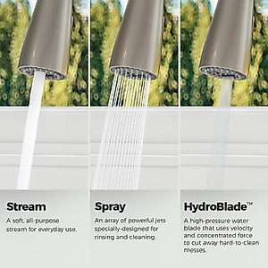 Pfister Wray Kitchen Faucet with Pull Down Sprayer and Soap Dispenser, Single Handle, High Arc, Spot Defense Stainless Steel Finish, F5297WRYGS