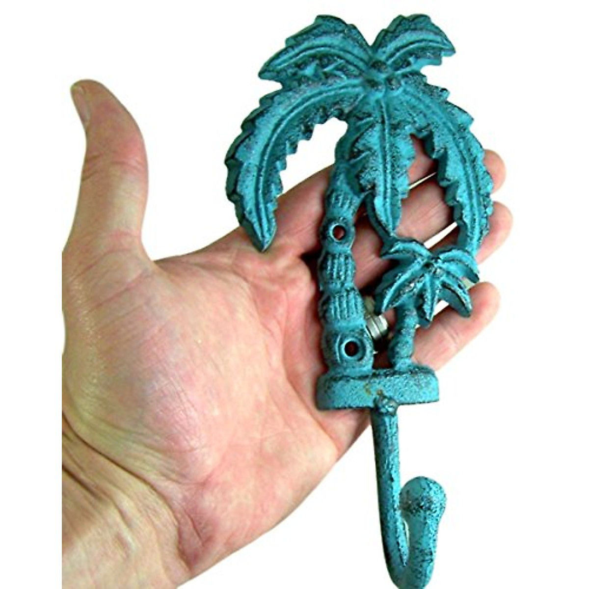 K-Musculo Palm Tree Cast Iron Wall Hooks 8 Inch (Set of 2)