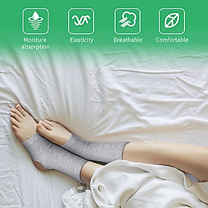 2 Pairs Ankle Compression Sleeve Open Heel Ankle Sleeve Elastic Light Ankle Support Sleeve Breathable Ankle Wraps Polyester Black Heels with Ankle Support Joint Support for Women Men, Black and Grey