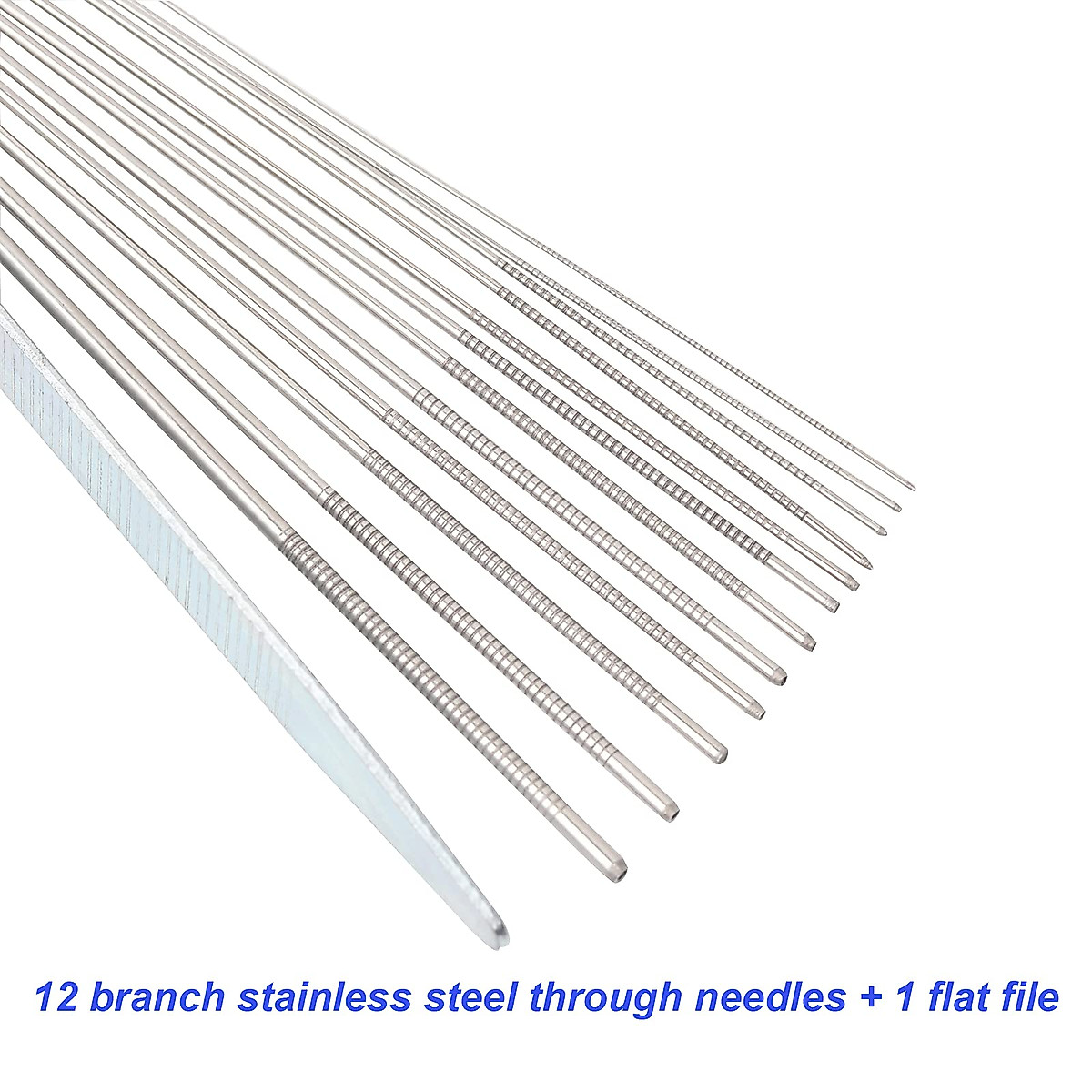 Herain Welding Tip Cleaner, Carb Carburetor Cleaner and Torch Nozzle Tip Cleaner Set for Cleaning Engine Carburetors, Gas Orifices, Sprinklers, Shower Heads(12 Wire Set Plus a Flat File) (1)