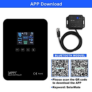 GCSOAR Bluetooth Adapter BT-02 Accessory for MPPT Solar Charge Controller via APP Monitoring & Setting Parameters (BT-02)