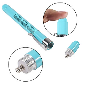 Aokin Pen Light with Pupil Gauge, Reusable LED Penlight Medical for Doctor Nurse Diagnostic etc, White Light, Sky Blue and Purple