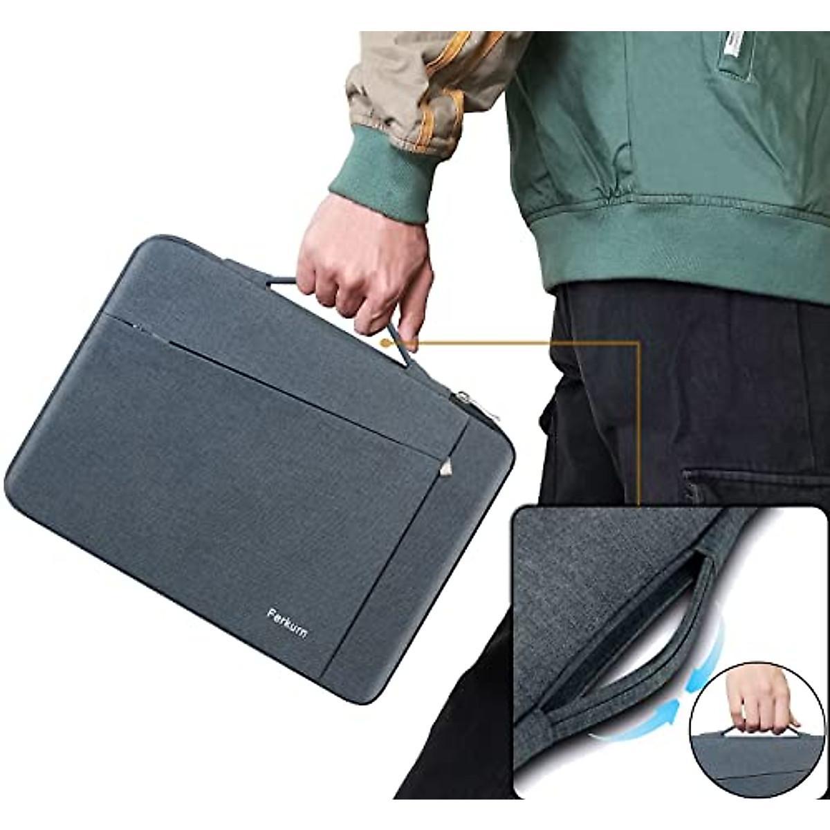 Ferkurn 14 inch Laptop Case Sleeve Compatible with 2021 MacBook Pro A2442 M1 /HP Chromebook x360 Pavilion Stream/Dell Inspiron 14/ Acer ASUS ThinkPad Chromebook 3 Ideapad Samsung Chromebook Go