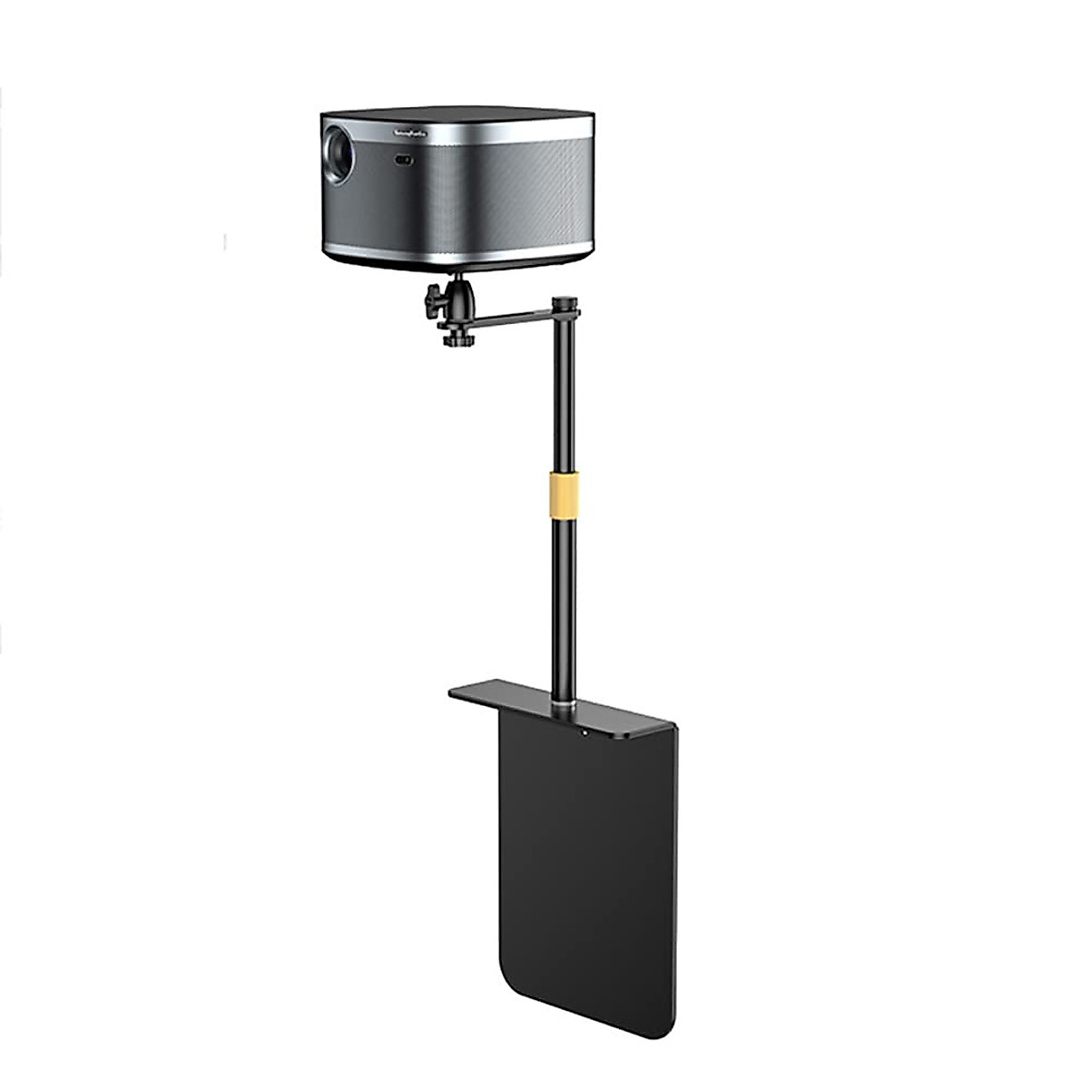 HVAYING Projector Stand, Bedside Sofa Stand, Wall Stand, Desktop Stand, Two Installation Methods, 360 Degree Rotation, Metal Structure, Plug-in Stable Base, Organize Wires