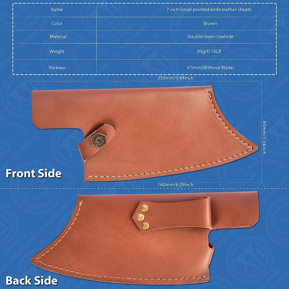 XYJ Leather Sheath Edge Guards Blade Protector With Loop Belt For Outdoor Camping