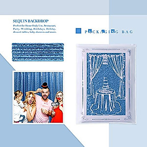 Baby Blue Sequin Photo Backdrop Wedding Party Photography Background 2ftx8ft Shimmer Ceremony Background Two Pieces