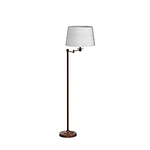 Brightech Caden LED Floor lamp, Great Living Room Décor, Tall Lamp with Swing Arm, Classic Lamp for Living Rooms & Offices, Industrial Standing Lamp for Bedroom Reading - Bronze