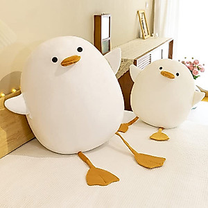 JOSON Duck Stuffed Animals, Cute Duck Plush Pillow, Christmas, Valentine's Day Gifts (White 13.7 inches)