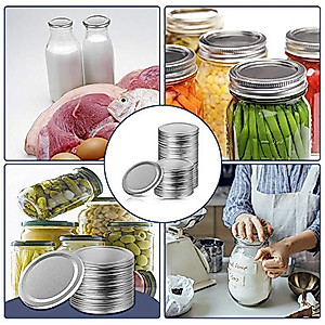 MAEXUS 24 Pack Regular Mouth Mason Jar Lids, Canning Lids Regular Mouth, Ball Jar Lids 2.7 Inches, Prevent Leakage and Seal (Silver)