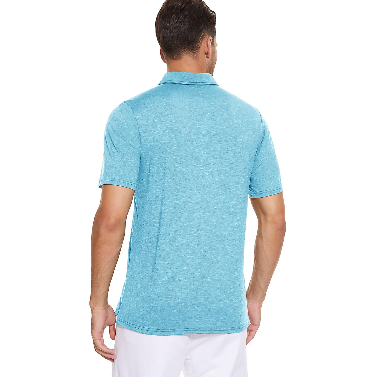 Polo Shirts for Men Short Sleeve Shirts Golf Shirts for Men Casual Shirts Summer T-Shirts Work Shirts for Men Quick Dry Shirts Outdoor Polo Shirt Water Blue