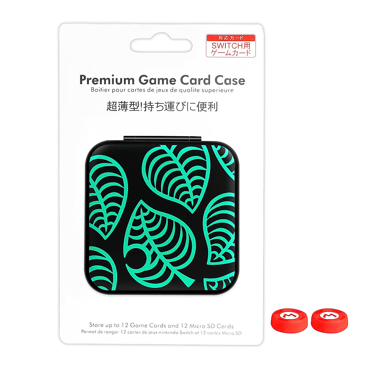 dainslef Switch Game Case Holder for Nintendo Switch Lite, Animal Crossing Leaf Switch Games Holder with 12 Game Storage and 12 Micro SD Card Slots for Nintendo Switch Game