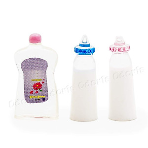 Odoria 1/12 Miniature Baby Bottles Bibs Dollhouse Nursery Accessories