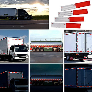 EZtar DOT-C2 Reflective Safety Tape 2 Inch x 150 Feet Red/White High Intensity Self Adhesive Waterproof Reflector Conspicuity Tape for Vehicles,Trailers,Boats,Signs