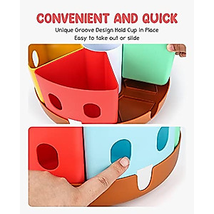 GAMENOTE Rotating Art Supply Organizer - Lazy Susan Office School Supplies for Kids Desk Organizers and Storage Homeschool Craft Caddy Classroom Organization (Large)
