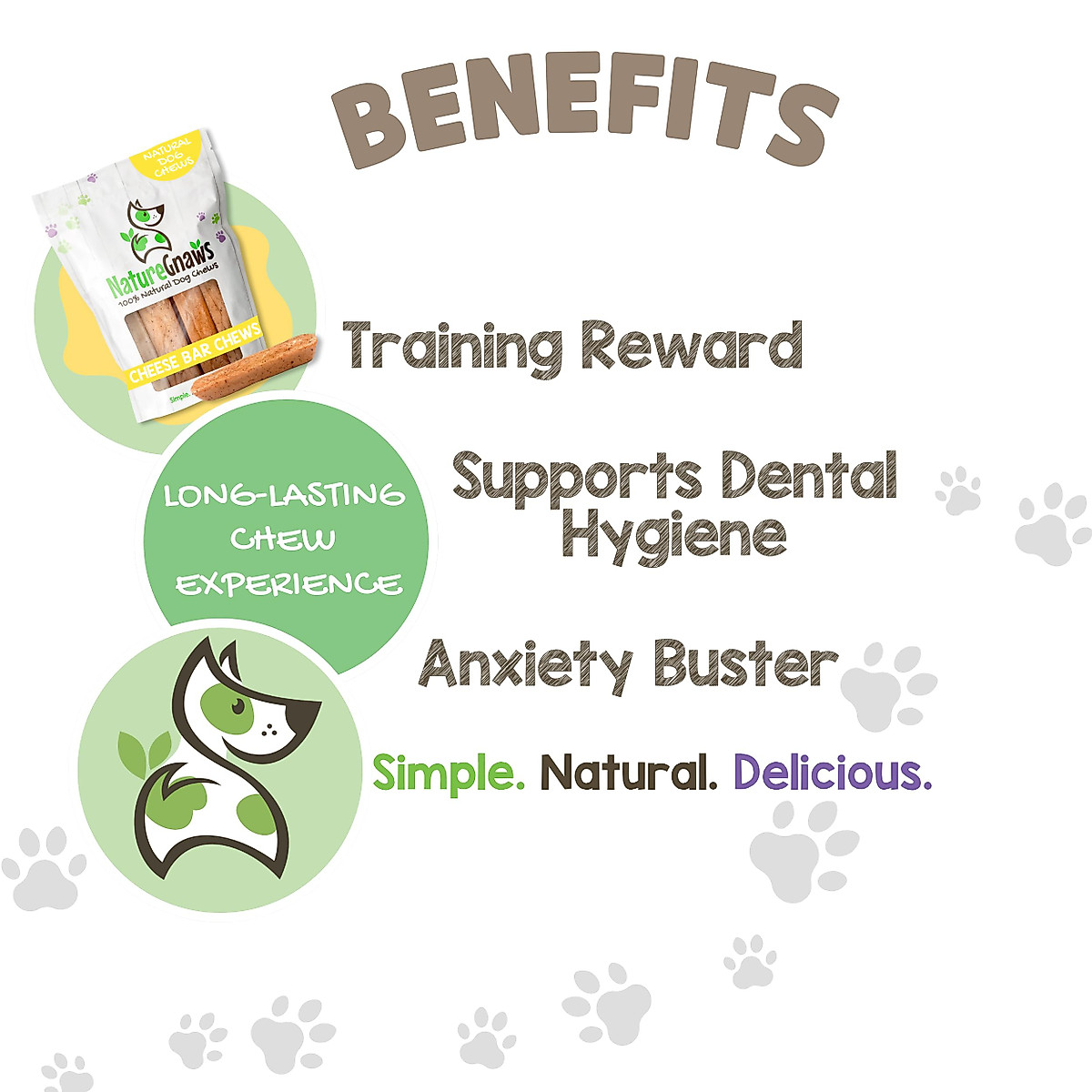 Nature Gnaws Chicken Cheese Bar Chews for Dogs (4 Count) – Hard Long Lasting for Aggressive Chewers - Rawhide Free Dog Chew Bones - Yak Alternative