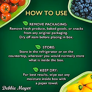Debbie Meyer GreenBoxes 32 Piece Set – Keeps Fruits, Vegetables, Baked Goods and Snacks Fresh Longer, Reusable, BPA Free, Microwave and Dishwasher Safe, Made in USA