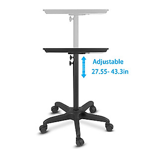 Salon Rolling Tray,Tattoo Tray Rolling Trolley Adjustable Height Utility Cart, Beauty Salon Clinic Spa Service Instrument Storage Tray(Black)