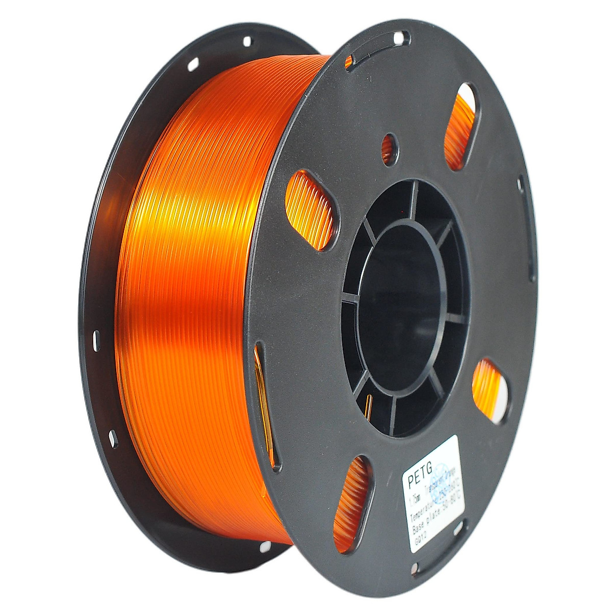 RANKI PETG Filament 1.75mm 3D Printer Filament, Dimensional Accuracy +/- 0.03 mm, 1kg Spool(Transparent Orange)