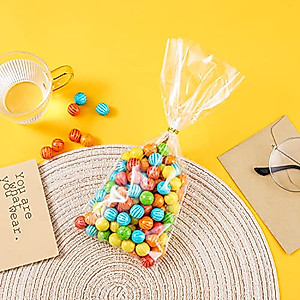 Nistar 200PCS 4x9 Inch Cookie Bags With Twist Ties, Cello Treat Bags Party Favor Bags Clear Cellophane Bags Small Candy Cookie Bags Plastic Goodie Bags for DonutsBakery,Birthday,Wedding,Gift Wrapping