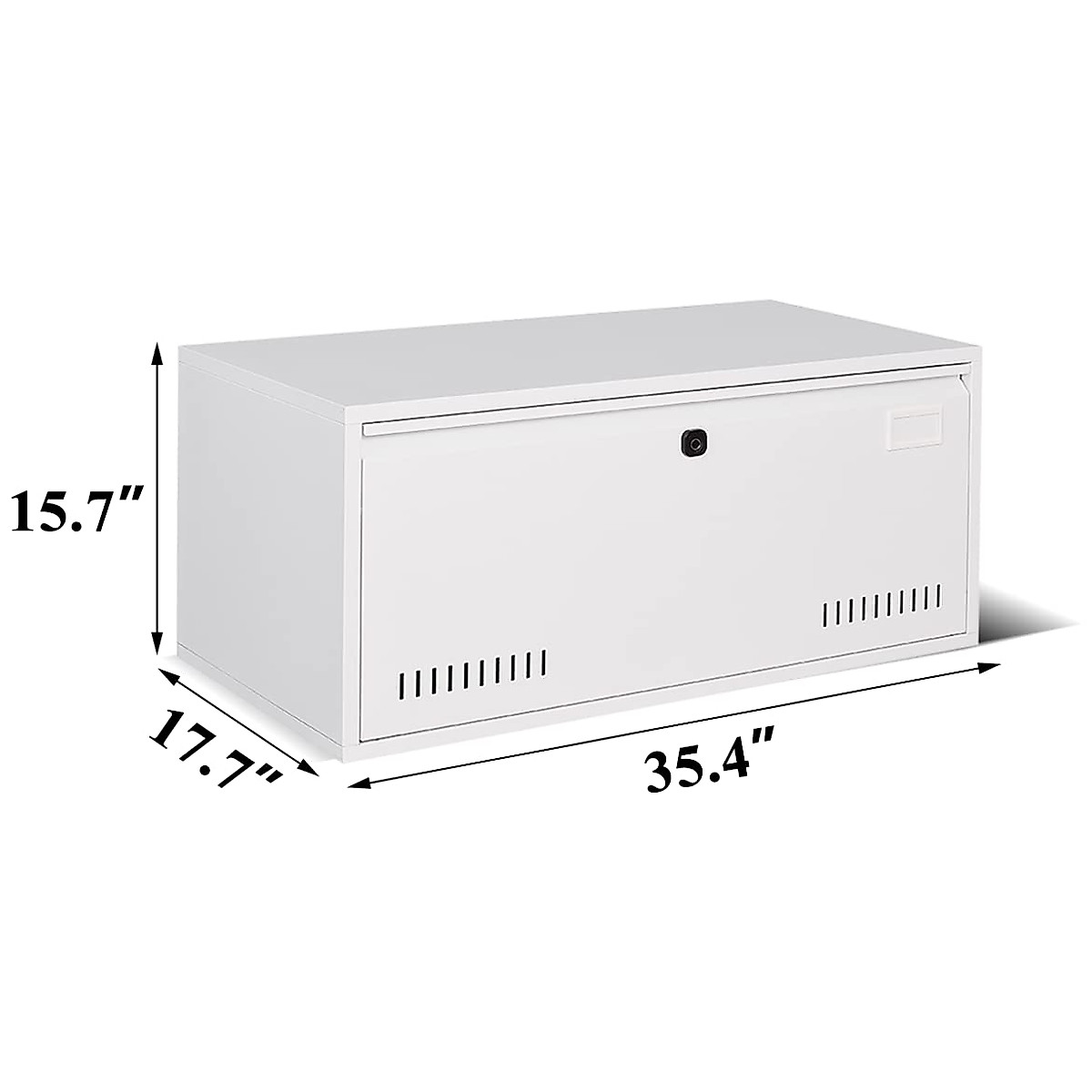 Voohek, Large Biometric Fingerprint Lateral, Steel Storage Drawer Metal Filing Cabinet with Hanging Rod for Letter/Legal/A4 Size, for Home Office Using (White)