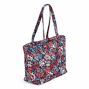 Vera Bradley Women's Performance Twill Work Tote Bag, Cabbage Rose Cabernet, One Size