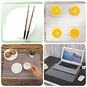 2pcs 15.7X11.8 in Plastic Placemats Matte Transparent Heat Resistant Washable Table Mats, Wipeable Clear Table Mat Large Vinyl Placemats for Table,Dining,Kitchen,Crafting,Hard Plastic Table Protector