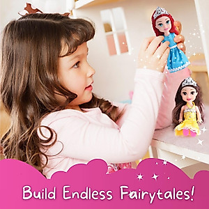 Liberty Imports Little Royal Princess Toddler Dolls with Dresses, Girls Imaginative Pretend Play Small Dolls Party Favors Collection (6 Pack)