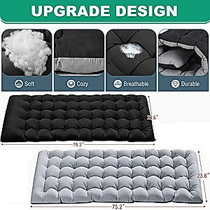 LILYPELLE Folding Outside Chaise Lounge Chair with Mattress, 5 Position Adjustable Patio Folding Lounge Chair Reclining Chairs Perfect for Sunbathing, Camping, Pool, Beach, Patio