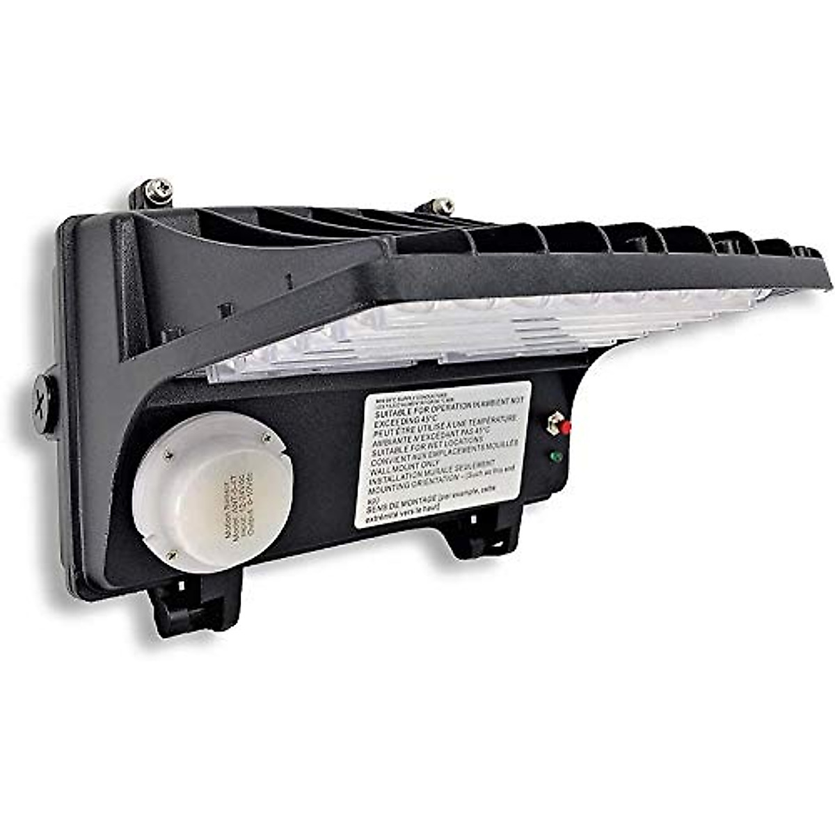 E2 Lighting-LED Full Cut-Off Wall pack-60W with 2-in-1 Motion Sensor and Daylight Harvest, 90 Minutes Emergency Battery Backup, Wall Mount, dimmable, ROHS - UL, and DLC Certified