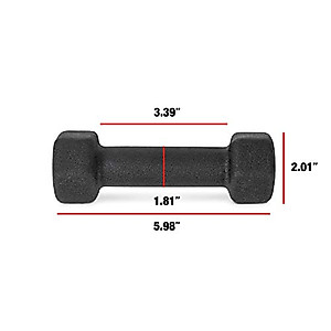 CAP Barbell Black Neoprene Coated Dumbbell, 2 lb Single
