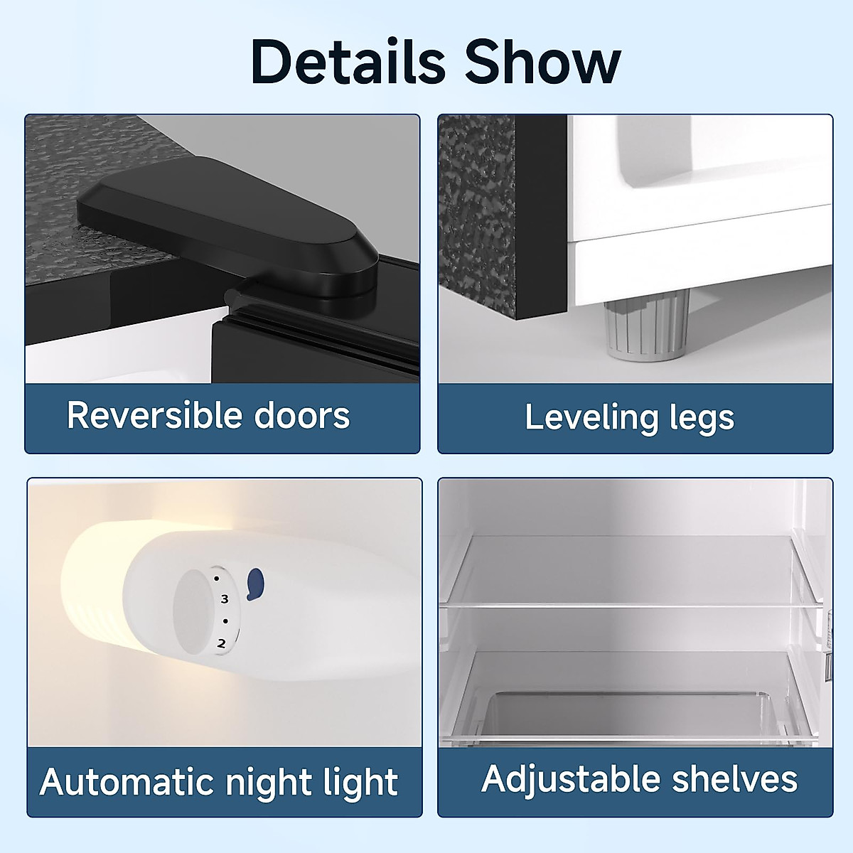 BANGSON 7.1 Cu.Ft Refrigerator with Freezer, Apartment Size Fridge with Bottom Freezer, Large Capacity, Energy Saving, Adjustable Thermostat, Low Noise, Black